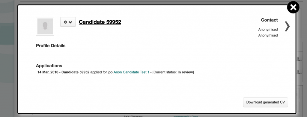 Anonymised/Anonymous Applications | Tribepad Manual